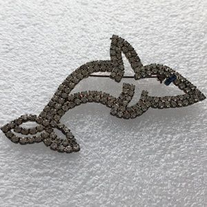 Jewelry | 3 Clear Blue Rhinestone Fish Shark Pin Vintage | Poshmark